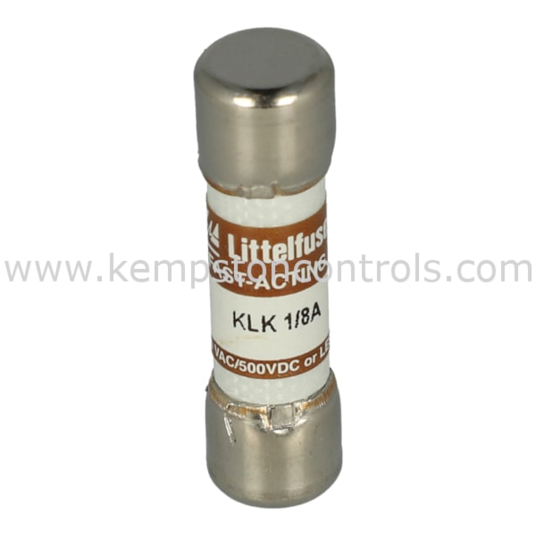 Littelfuse KLK 1/8A LITTELFUSE KLK POWER-GARD FUSE, 1/8A, 10X38MM, FAST ACTING | Kempston Controls