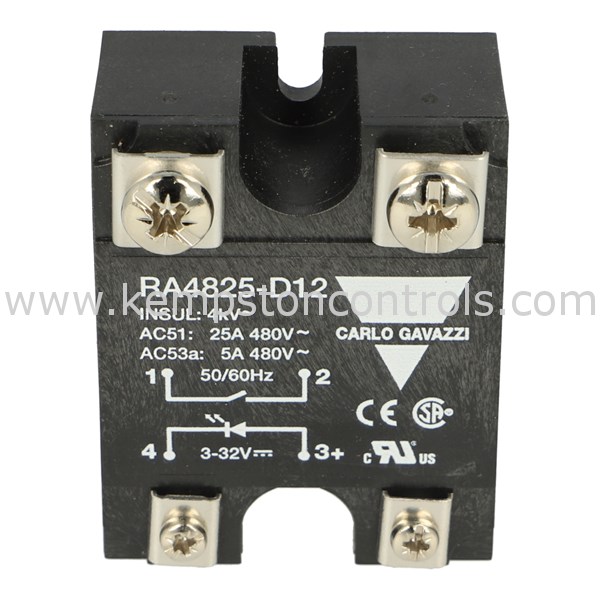 Carlo Gavazzi RA4825-D12 CARLO GAVAZZI SOLID STATE RELAY, PANEL MOUNT ...