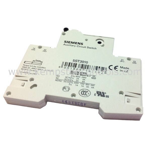Siemens 5ST3010 SIEMENS SIEMENS AUX CONTACT BLOCK 1NO+1NC | Kempston ...