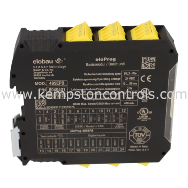 Elobau 485EPB ELOBAU PROGRAMMABLE SAFETY CONTROLLER, 8 SAFETY INPUTS ...