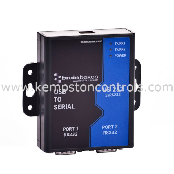 Brainboxes US-257 BRAINBOXES USB 2 PORT RS232 1MBAUD | Kempston Controls