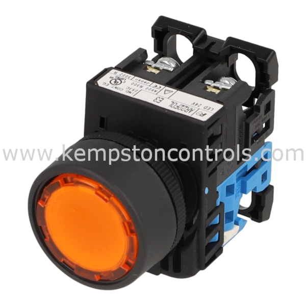 Fuji AR22F0L-10E3A FUJI ILLUMINATED PUSHBUTTON, FLUSH, 25MM ROUND HEAD, 1NO, 24VAC/DC, LED ...