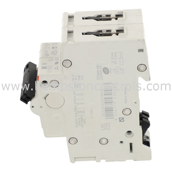 ABB 2CDS252001R0101 ABB MINIATURE CIRCUIT BREAKER, 2 POLE, TYPE D, 10A | Kempston Controls