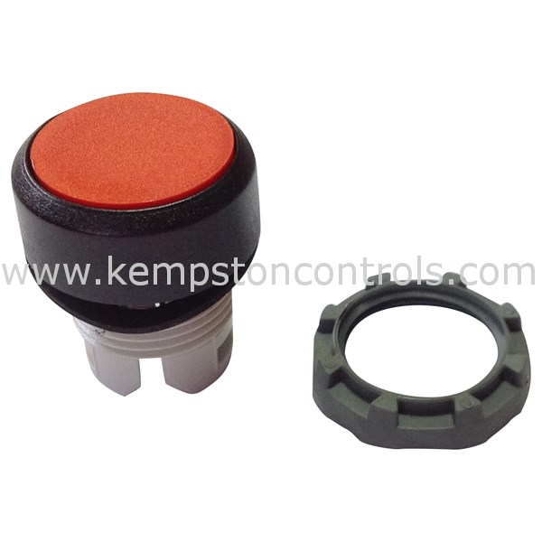 ABB 1SFA611100R1001 MODULAR PUSHBUTTON, MOMENTARY, FLUSH, RED, NON-ILLUMINATED, BLACK PLASTIC ...