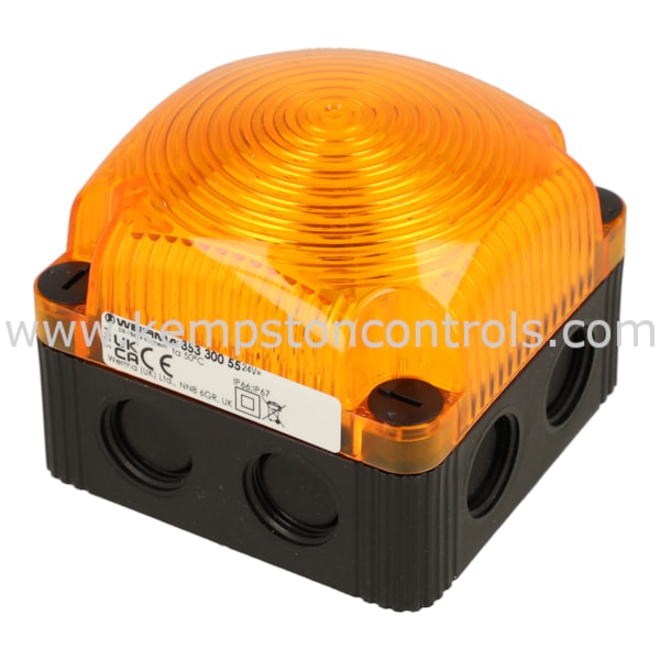 WERMA 853.300.55 WERMA LED PERMANENT SQUARE BEACON, 24VDC, YELLOW ...