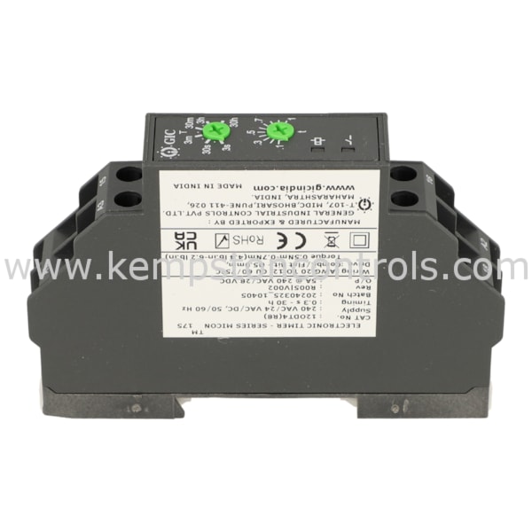 GIC 120DT4 GIC ANALOGUE TIMER, ON DELAY, 0.3S, 30H, 1 CHANGE OVER RELAY ...