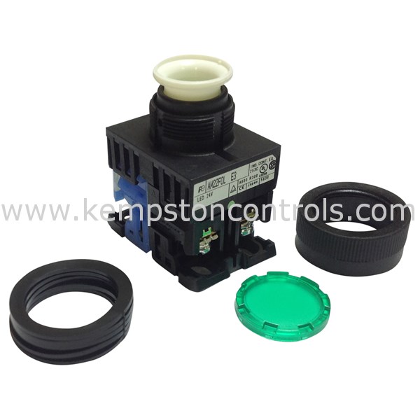 Fuji AM22F0L-10E3G ILLUMINATED PUSHBUTTON FLUSH ROUND HEAD 1NO 24VAC/DC ...