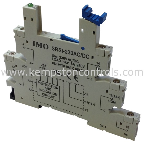 IMO SRSI-230AC/DC RELAY SOCKET (BASE) FOR ETS RELAYS 60VDC T35 DIN ...