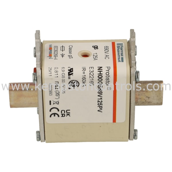 Mersen E322165 MERSEN (FERRAZ) FUSE, SIZE 00, GS, 690VAC, GS, 125A ...