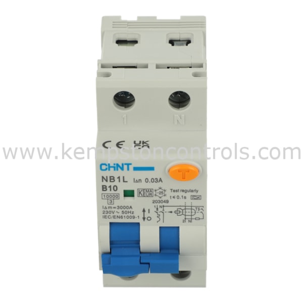 CHINT NB1L-B10 CHINT RCBO, 1P+N, B CURVE, 30MA, 10A, (RESIDUAL CURRENT CIRCUIT BREAKER WITH ...
