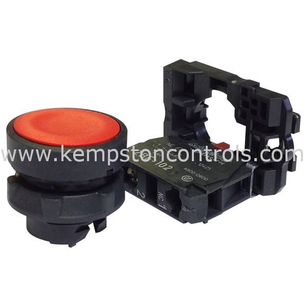 Schneider XB5AA42 SCHNEIDER PB FLUSH RED 1NC | Kempston Controls