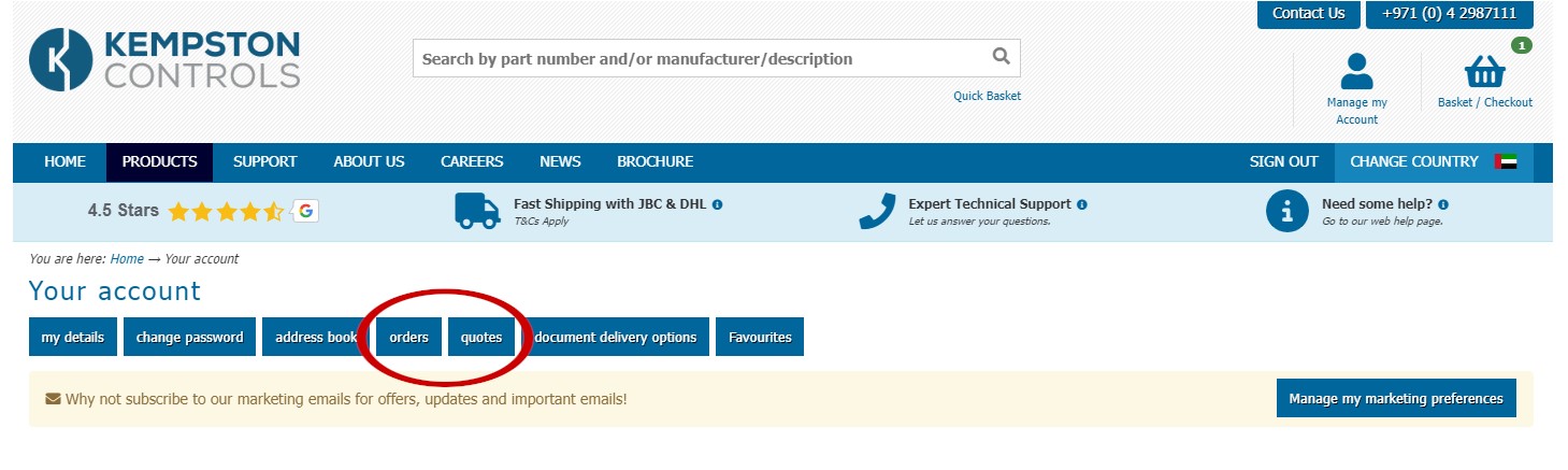 Web Help | Kempston Controls Electronic Components Distributor